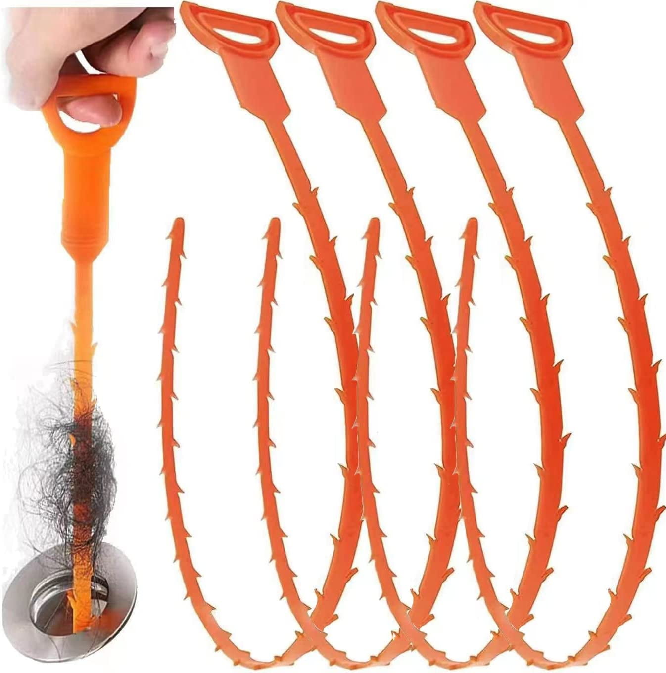 25 Inch Hair Drain Clog Remover Cleaning Tool. sink snake Drain Hair ...