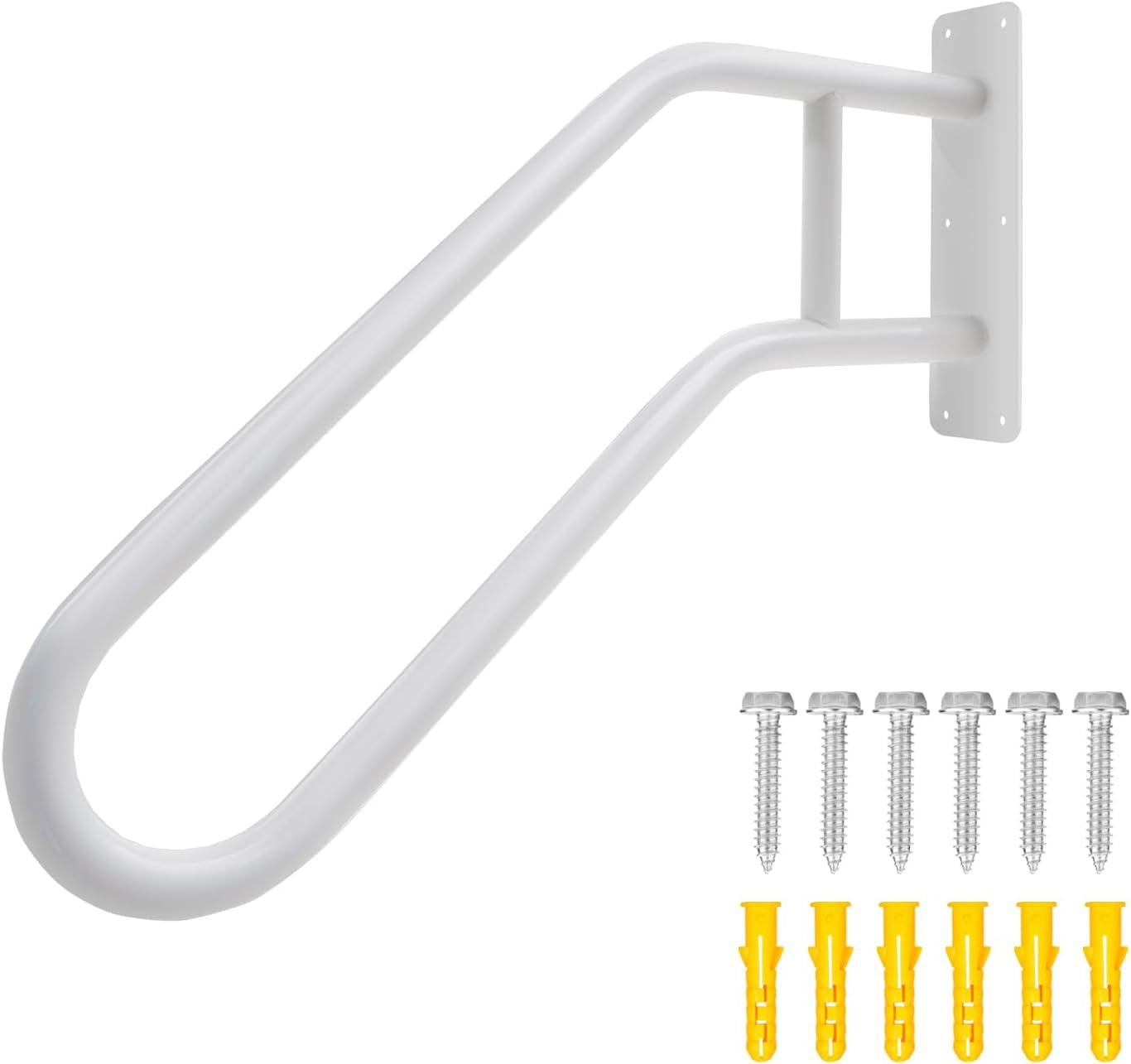 25 Inch Heavy Duty White Metal Stair Railing Outdoor - Garage, Porch ...