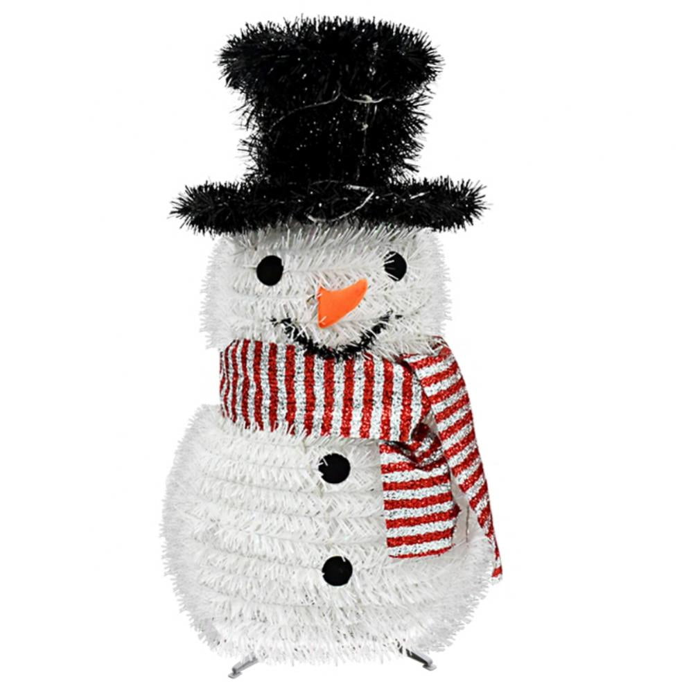 25 Inch Lighted Outdoor Snowman Christmas Decorations, Pre-Lit Light Up ...