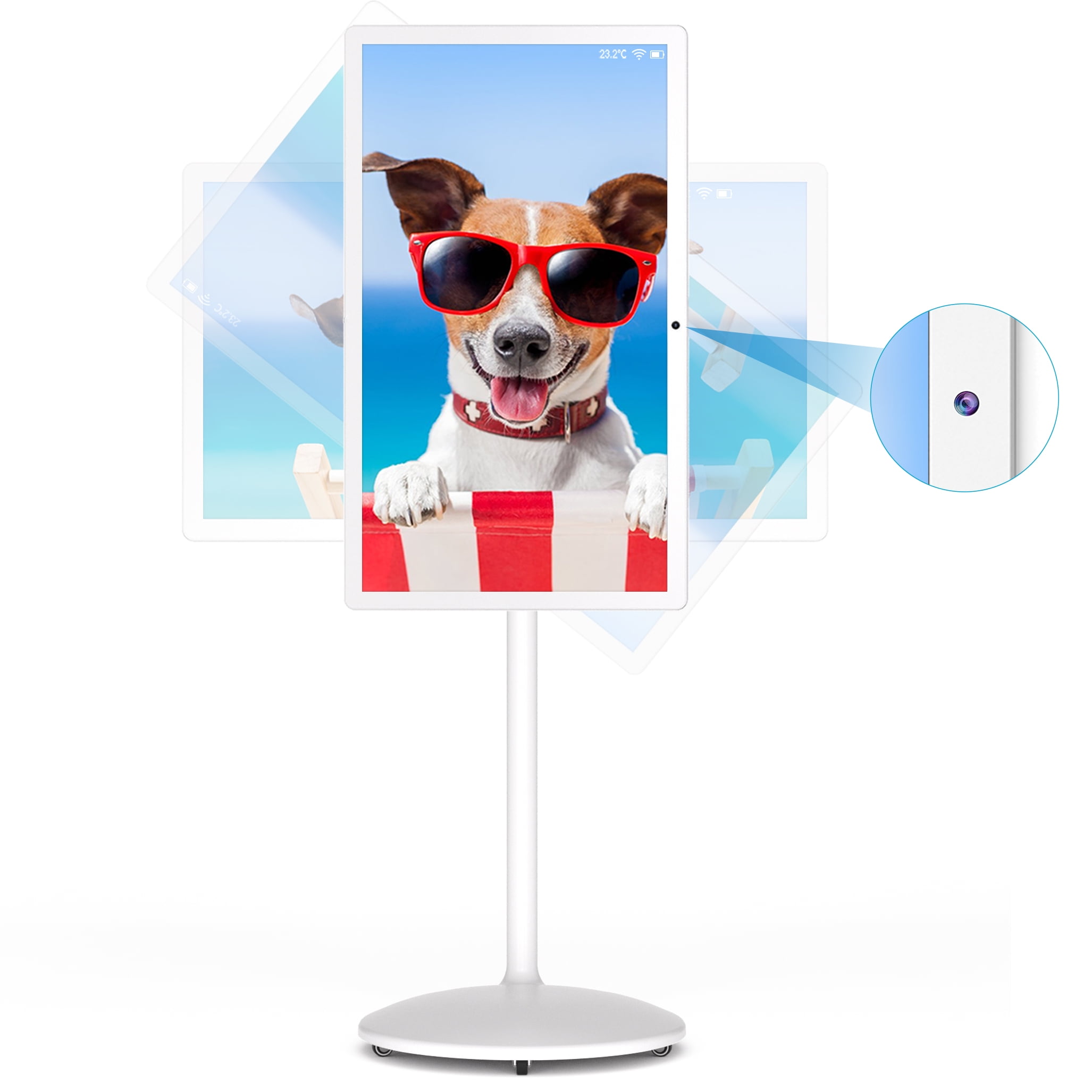 25-Inch Portable Smart TV, 1080p Touch Screen, 13MP Camera, Swivel ...