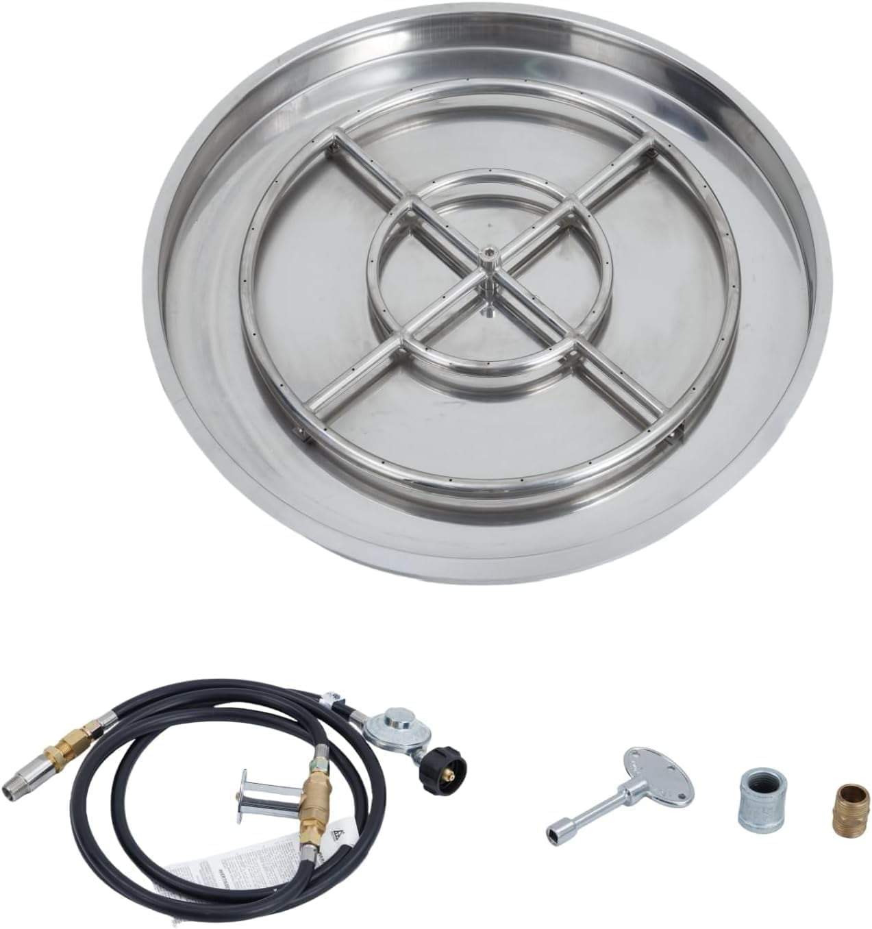 25 Inch Round Drop-in Fire Pit Pan, Stainless Steel Propane & Natural ...