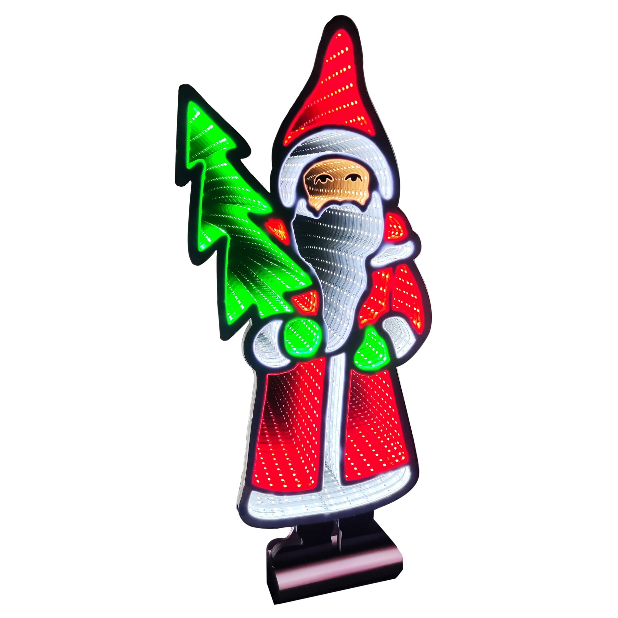 25-Inch Standing Santa LED Infinity Lights - Christmas Holiday Décor ...