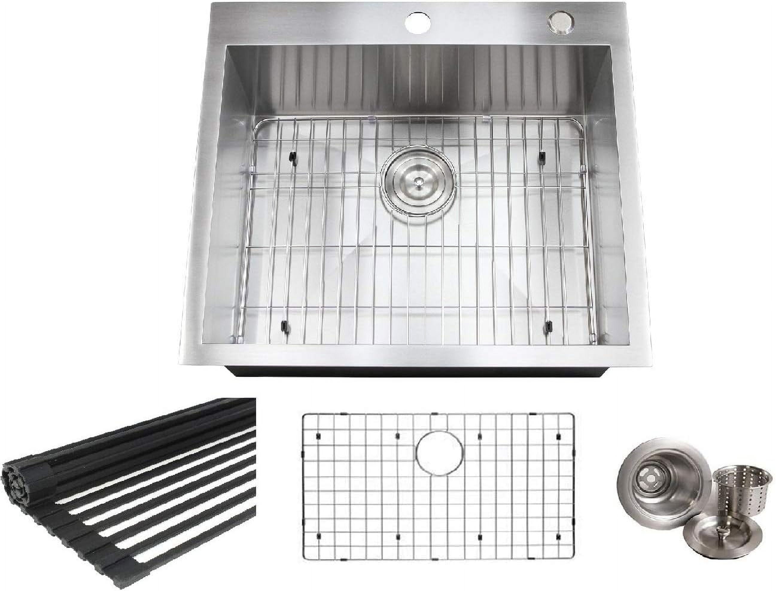 25 Inch Zero Design 16 Gauge Topmount Drop In Over the Counter Single ...