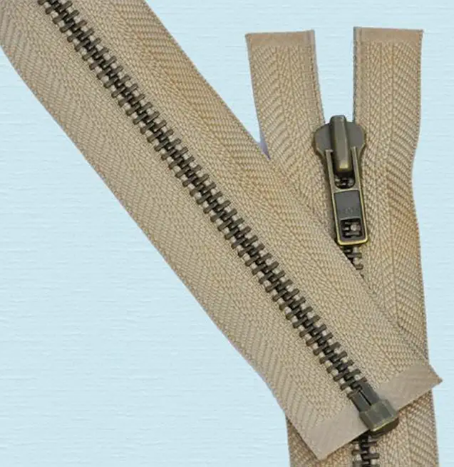 25" Jacket Zipper Heavy Weight ~ YKK #7 Antique Brass Separating ~ 573 Beige (1 Zipper ...
