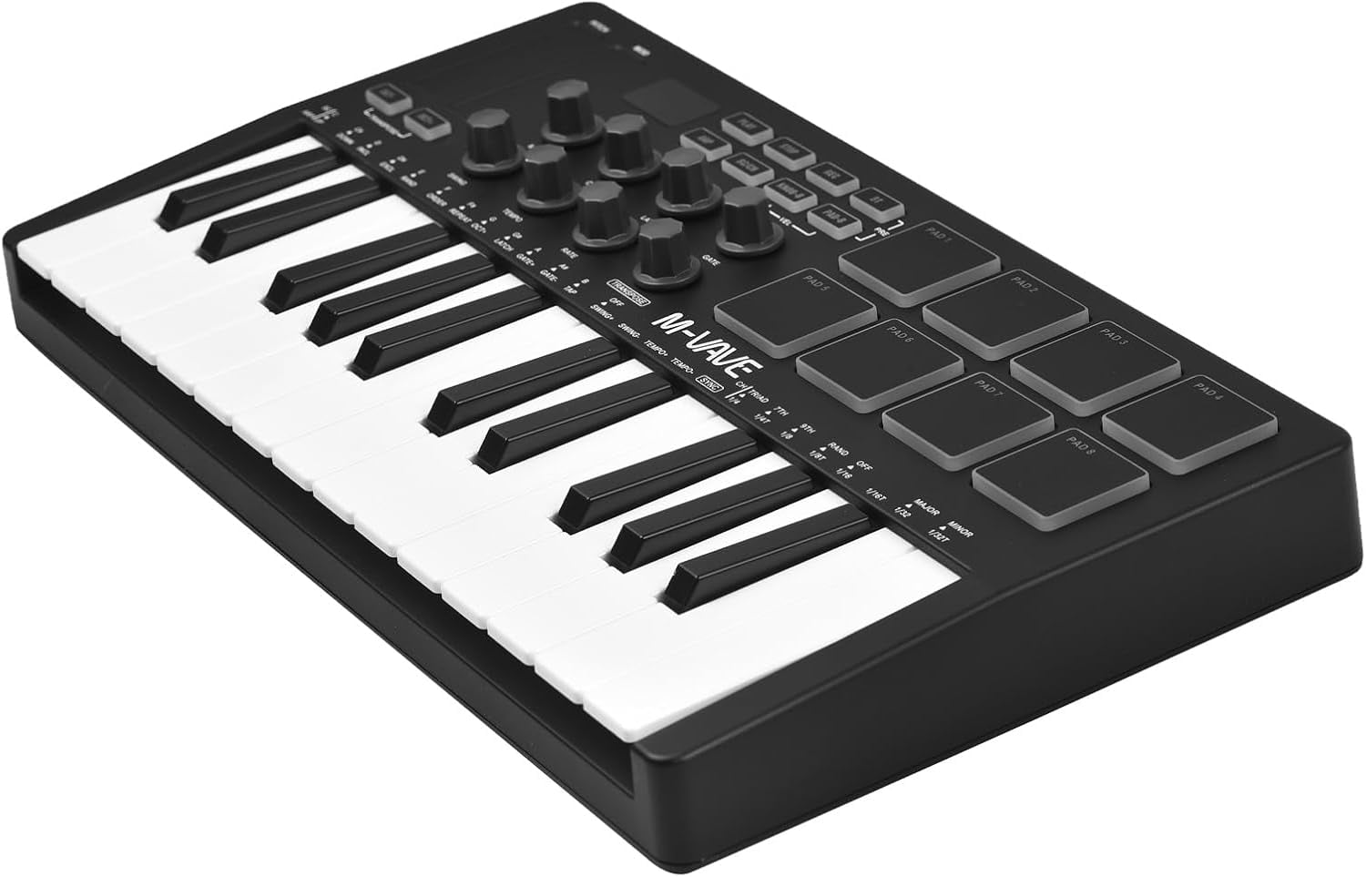 25-Key MIDI Control Keyboard Mini Portable USB Keyboard MIDI Controller with 25 Velocity ...