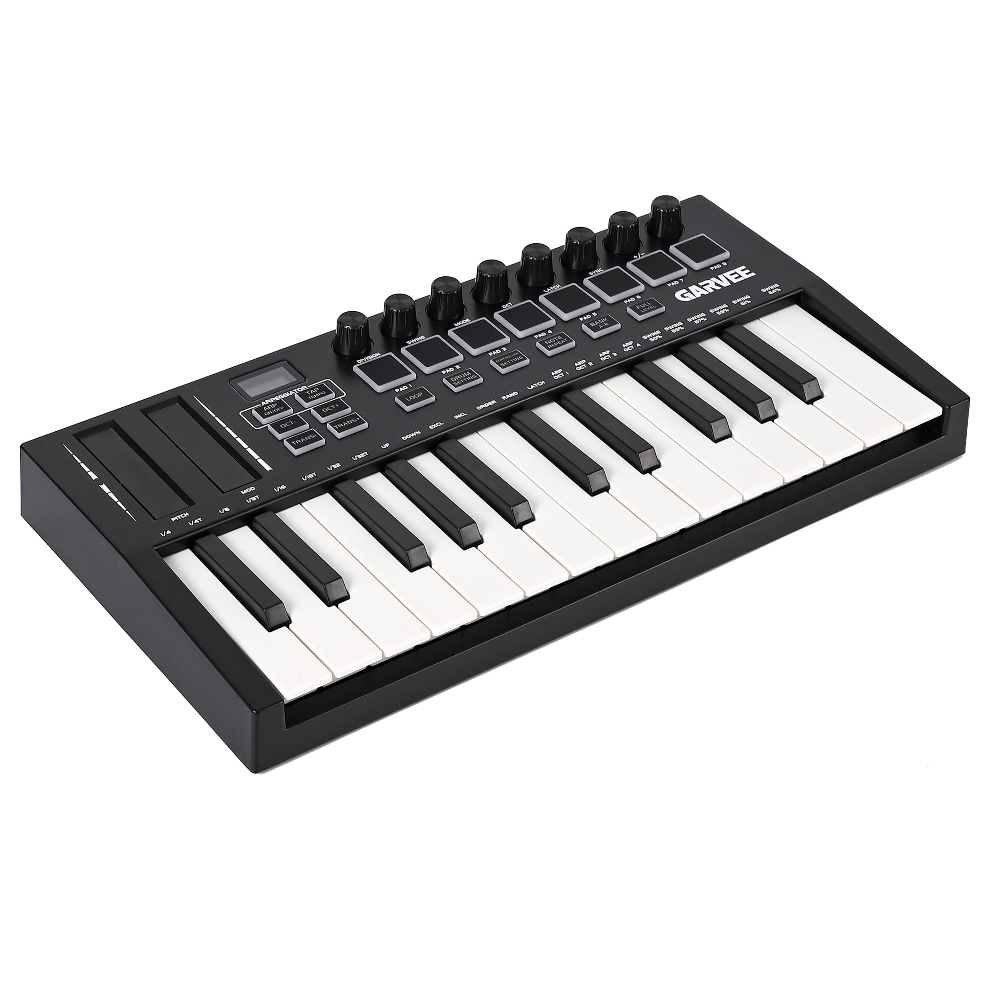 25-Key MIDI Keyboard Controller, Compact USB/DAW Integrated Keyboard ...