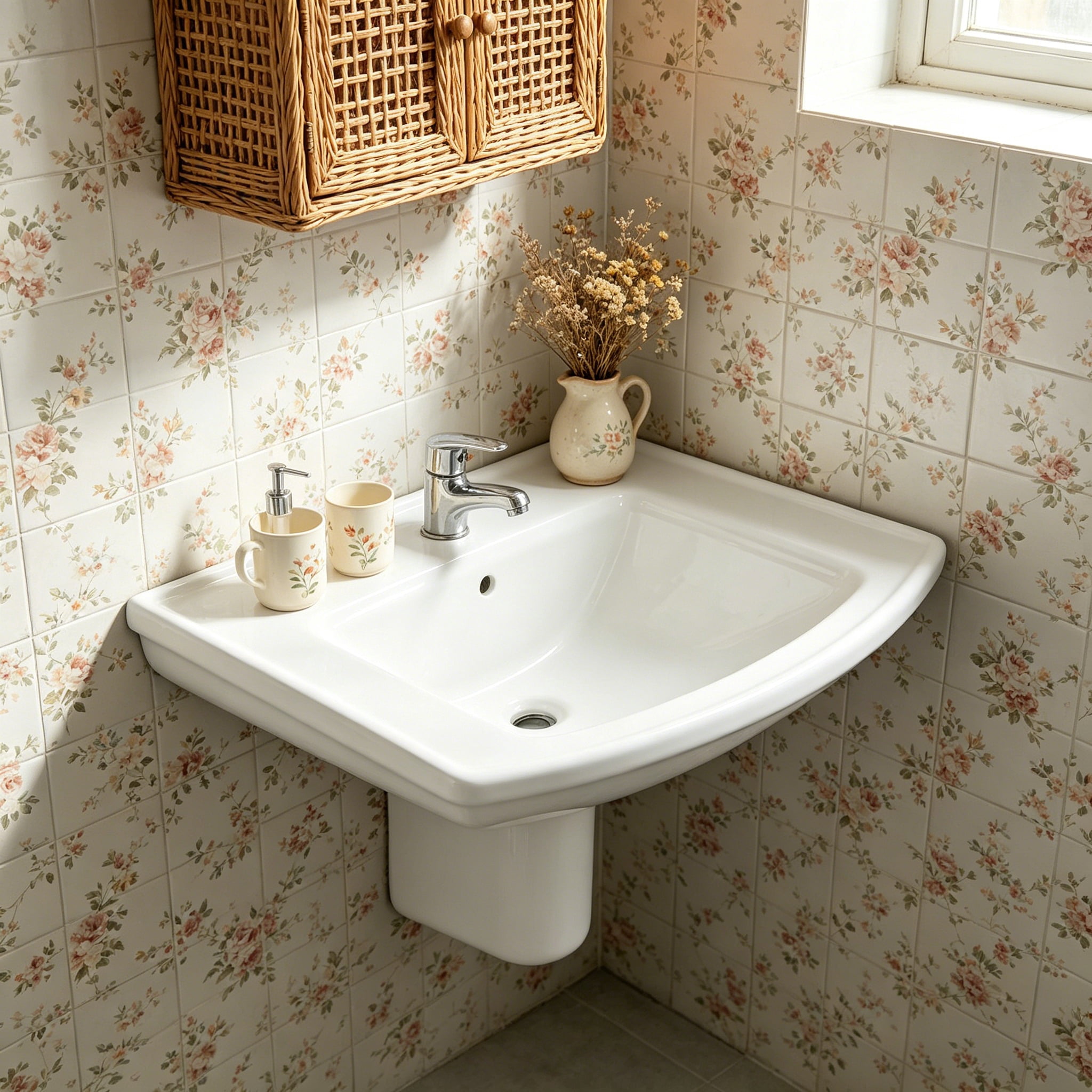 25" Large White Ceramic Wall Hung Vessel Sink, with Overflow and Single ...