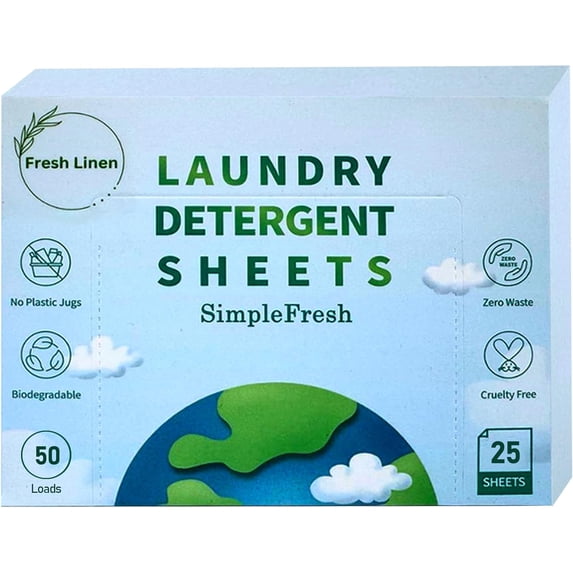 25 Laundry sheets 50 loads | Fresh Linen scent - Laundry Detergent ...