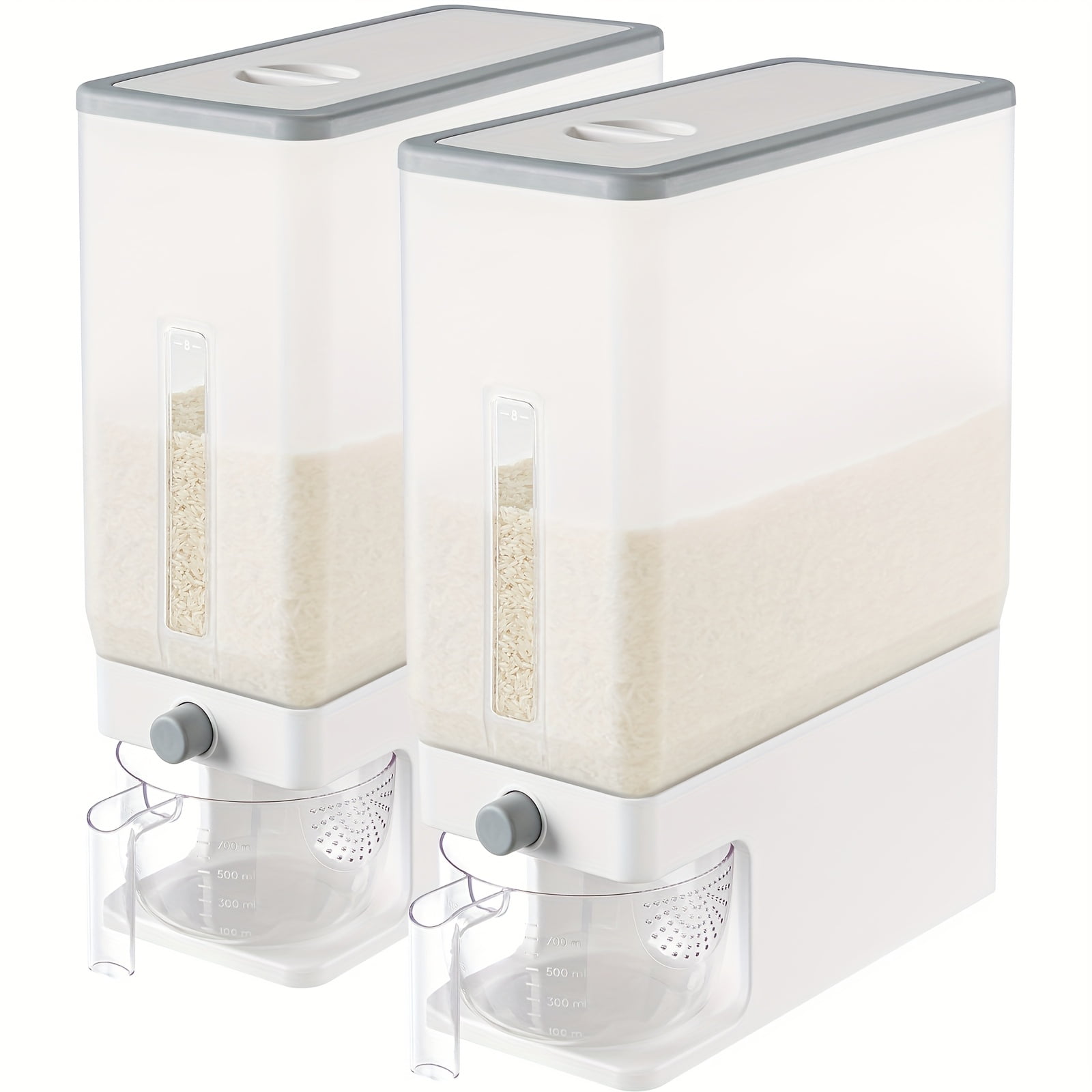 25 Lbs(11.3kg) Rice Dispenser, Rice Storage Container Sealed Moisture ...