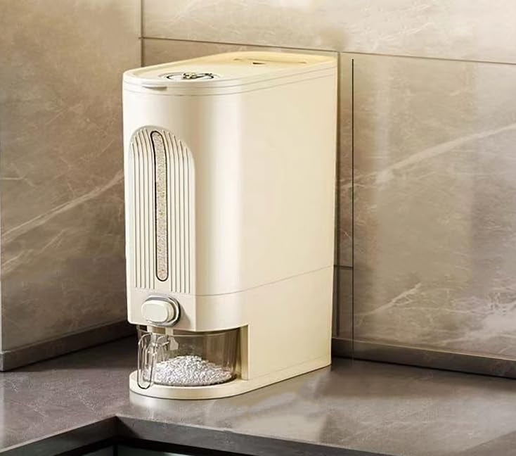 25 Lbs Rice Dispenser, Large Cereal Dry Food Storage Containers with ...