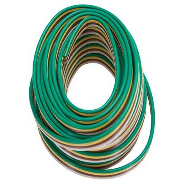 25' Length 4 Wire Bonded Trailer Wiring For Use In 12V DC Vehicle Circ ...