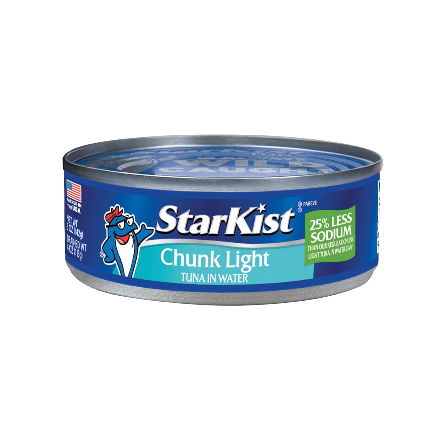 25% Less Sodium Chunk Light Tuna in Water – 5 oz Can (Pack of 24 ...