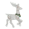 25" Lighted Silver Sisal Prancing Reindeer Christmas Yard Art Decoration - Walmart.com