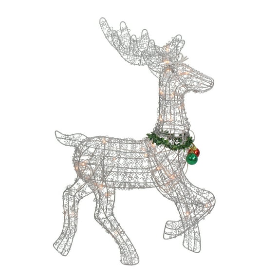 Sisal Prancing Reindeer - Silver - Christmas Yard Decoration - Walmart.com