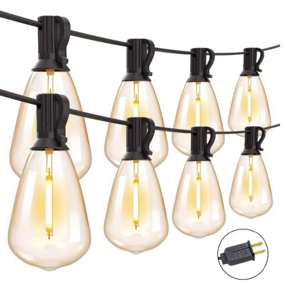 25 Lights - 50 ft. Indoor/Outdoor Plug-In ST38 Shatterproof Integrated ...
