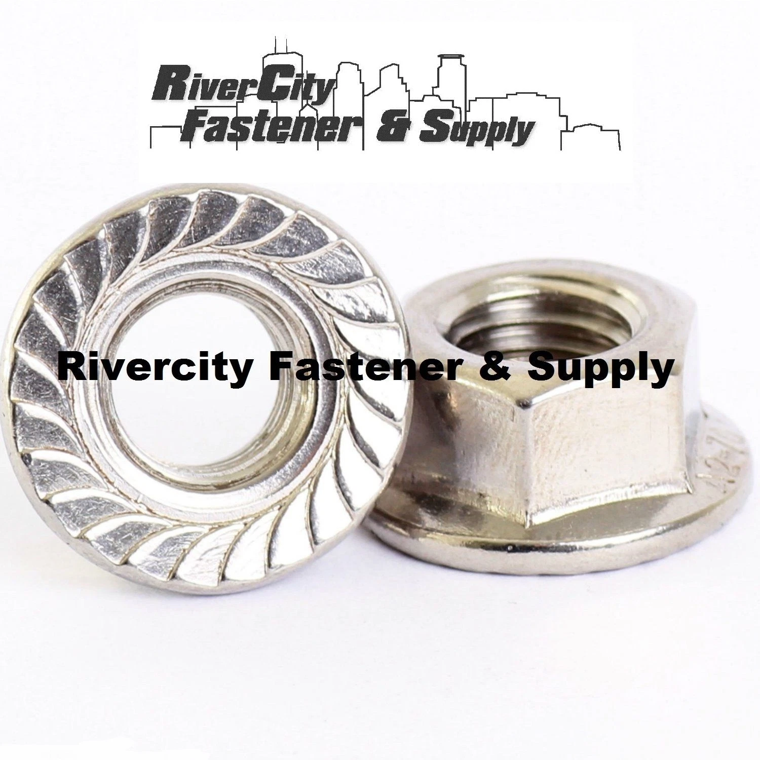 (25) M10-1.5 Stainless Serrated Flange Lock Nut Spin M10X1.5 Nuts 10Mm ...