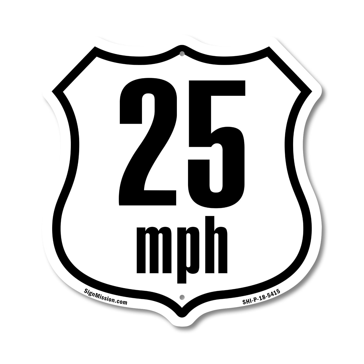 25 MPH Miles Per Hour (5 Pack) 12 inch X 12 inch Shield-Shaped Rust ...