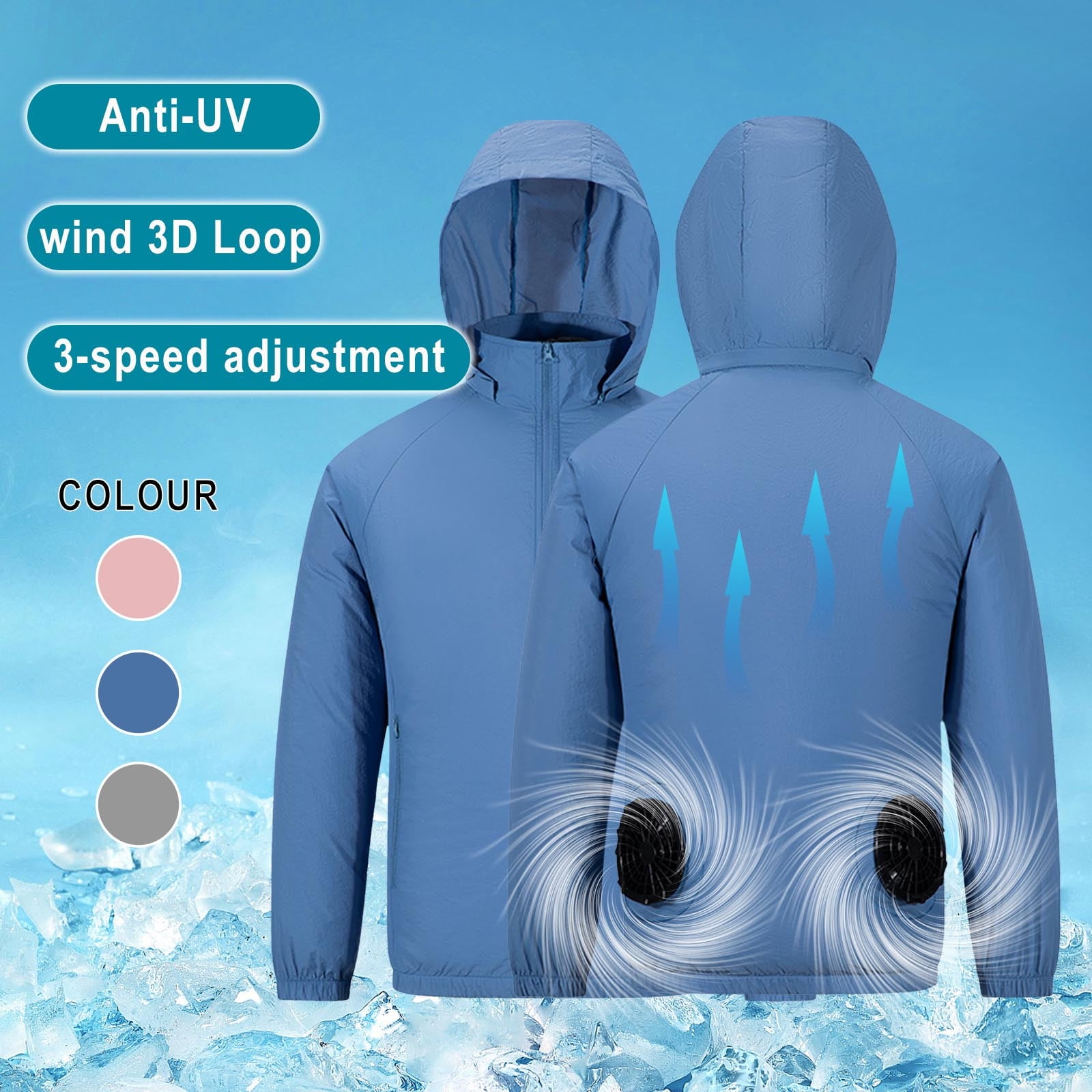 Under 25,Men's Cooling Jacket USB Fan Conditioning Clothing Hooded Long ...