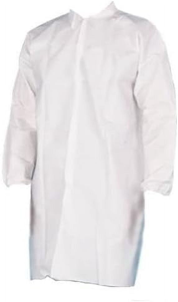 25 Microporous 50G White Medical Disposable Lab Coat Elastic Wrists No ...