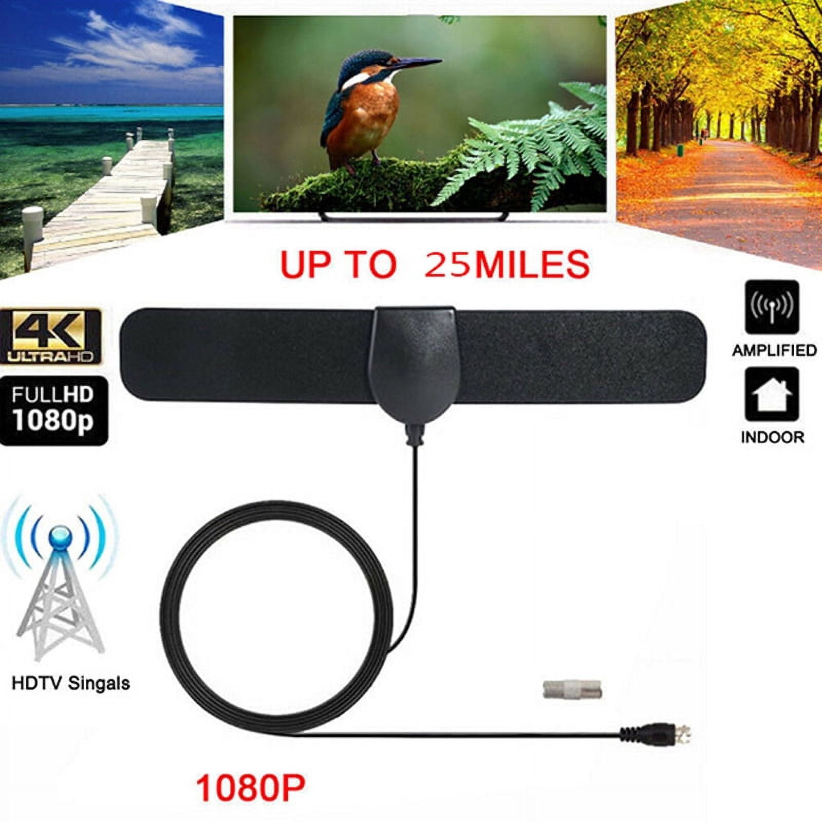 25 Mile Range Antenna TV Digital HD 4K Antena Digital Indoor HDTV ...