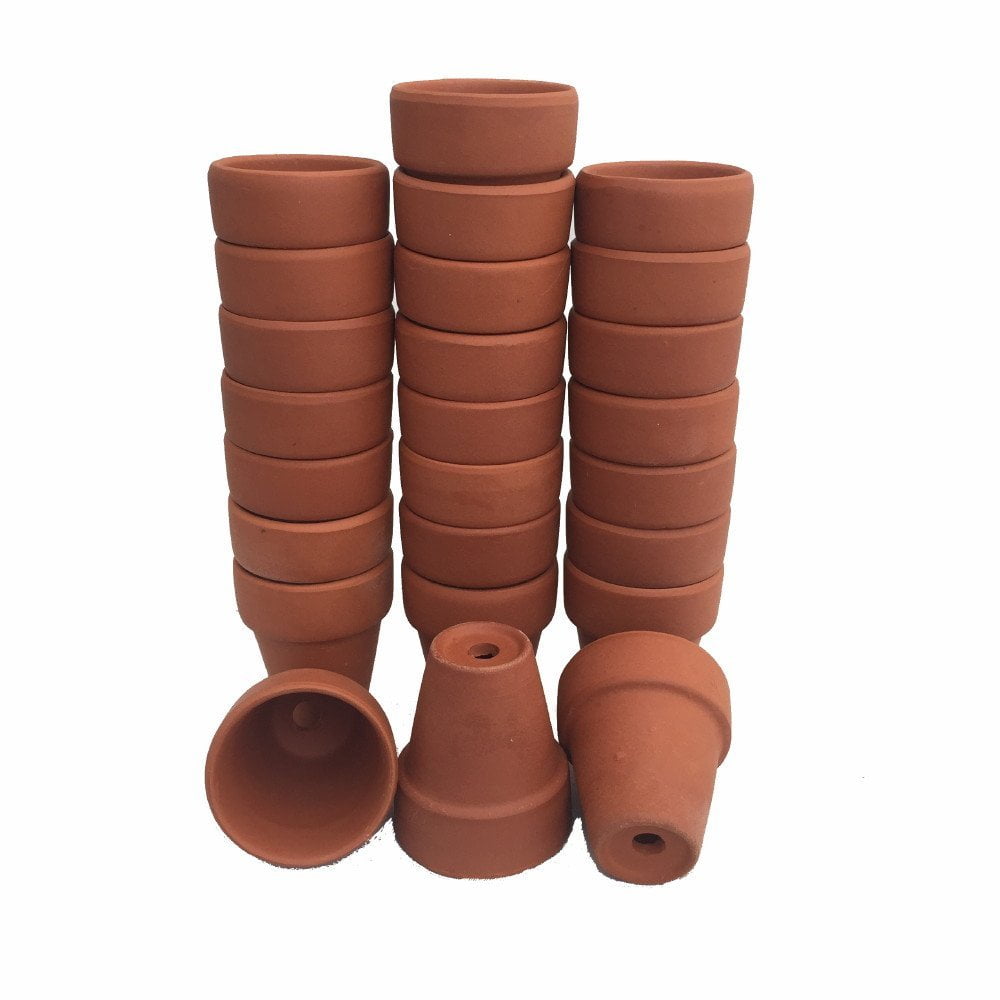 25 - Mini 1 3/4" Clay Pots - Great for Plants and Crafts - Walmart.com