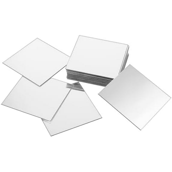 25 Mini Acrylic Square Mirrors - 3x3Inch Adhesive Craft Mirror Tiles ...