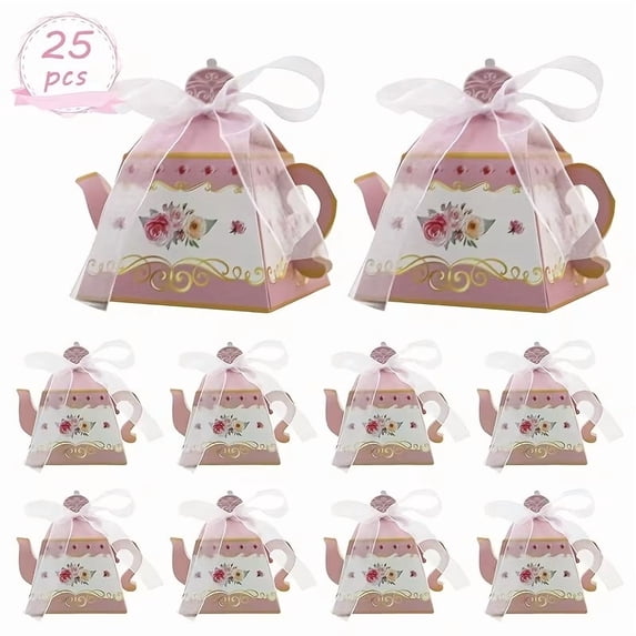 25 Mini Retro Teapot Gift Boxes for Tea Parties, Weddings, Birthdays ...
