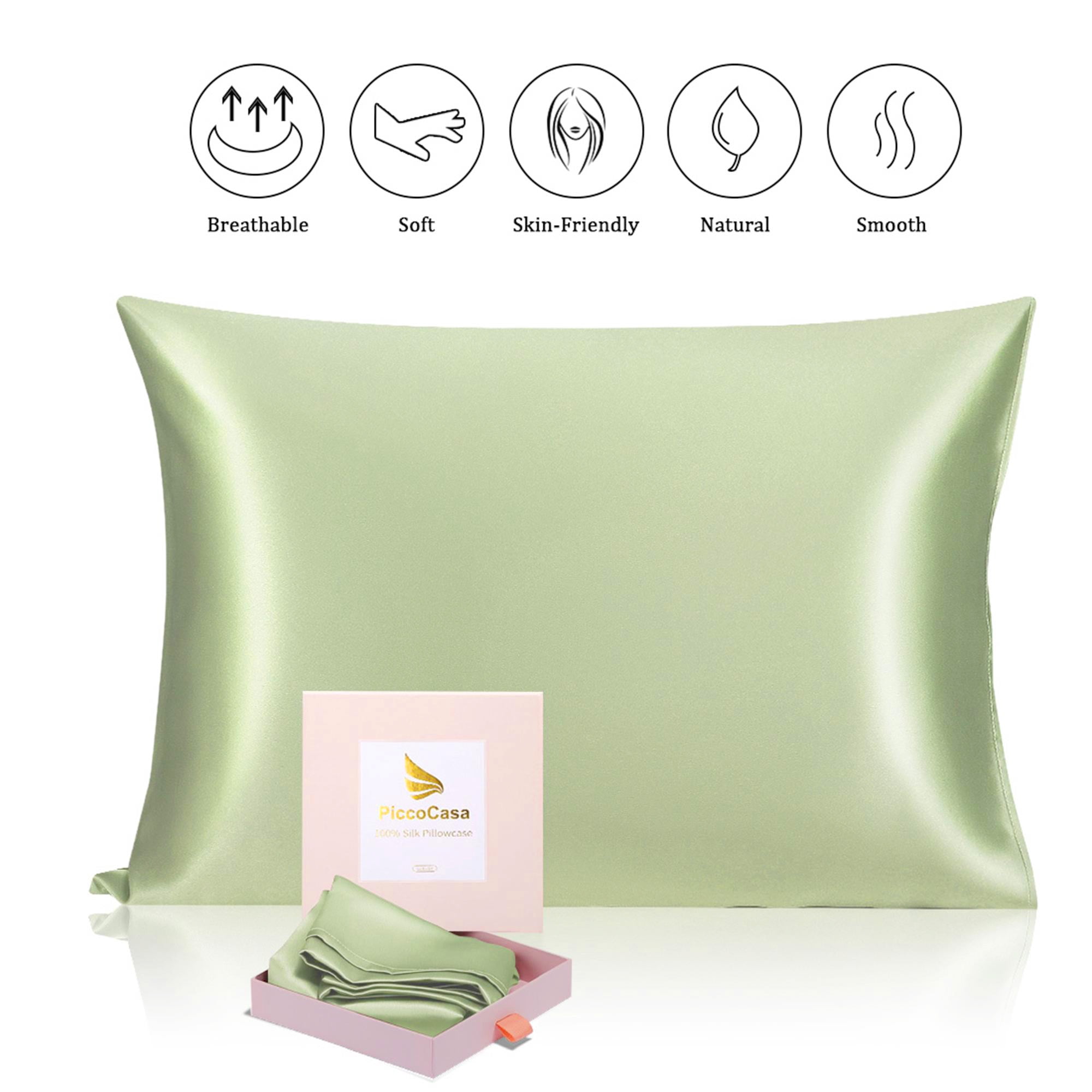 PiccoCasa 25 Momme Silk Pillowcase for Hair And Skin With Gift Box With ...