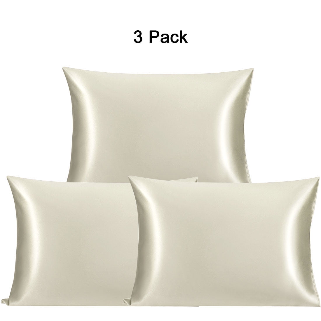 PiccoCasa 25 Momme Silk Pillowcases for Hair and Skin 3 Pieces Pillow ...