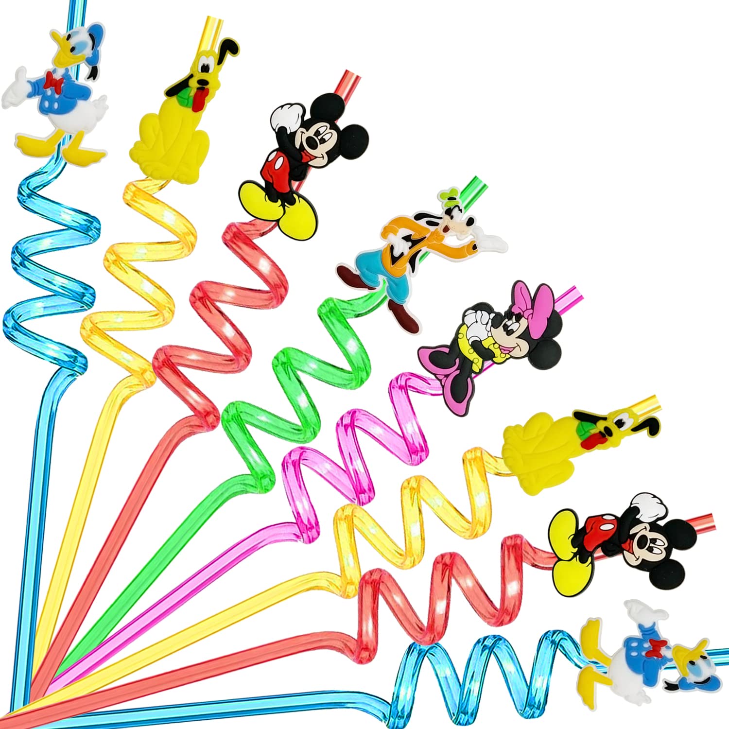25 Mouse Straws: Reusable Plastic Straws for Kids' Birthday Party ...