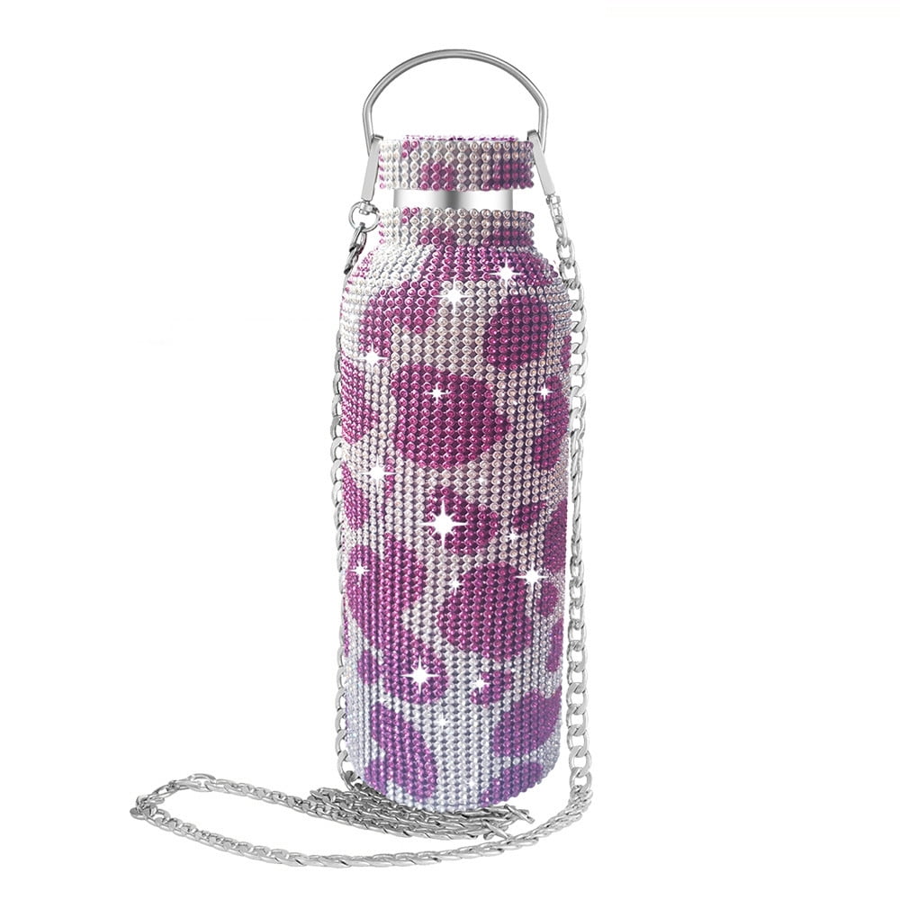 25 OZ Bling Water Bottle Rhinestone Cup Glitter Stainless Steel Tumbler ...
