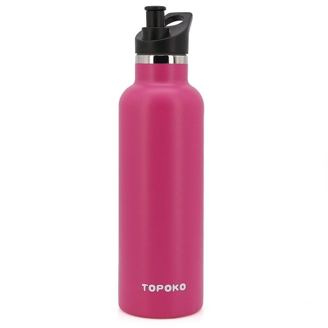 25 OZ Vacuum Insulated Stainless Steel Sport Water Bottle With Bite Valve Lid, Double Wall ...