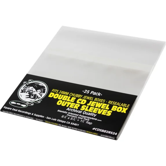 (25) Oversize Resealable Cd Sleeves - Premium 2Mil Thick Fits Chubby ...