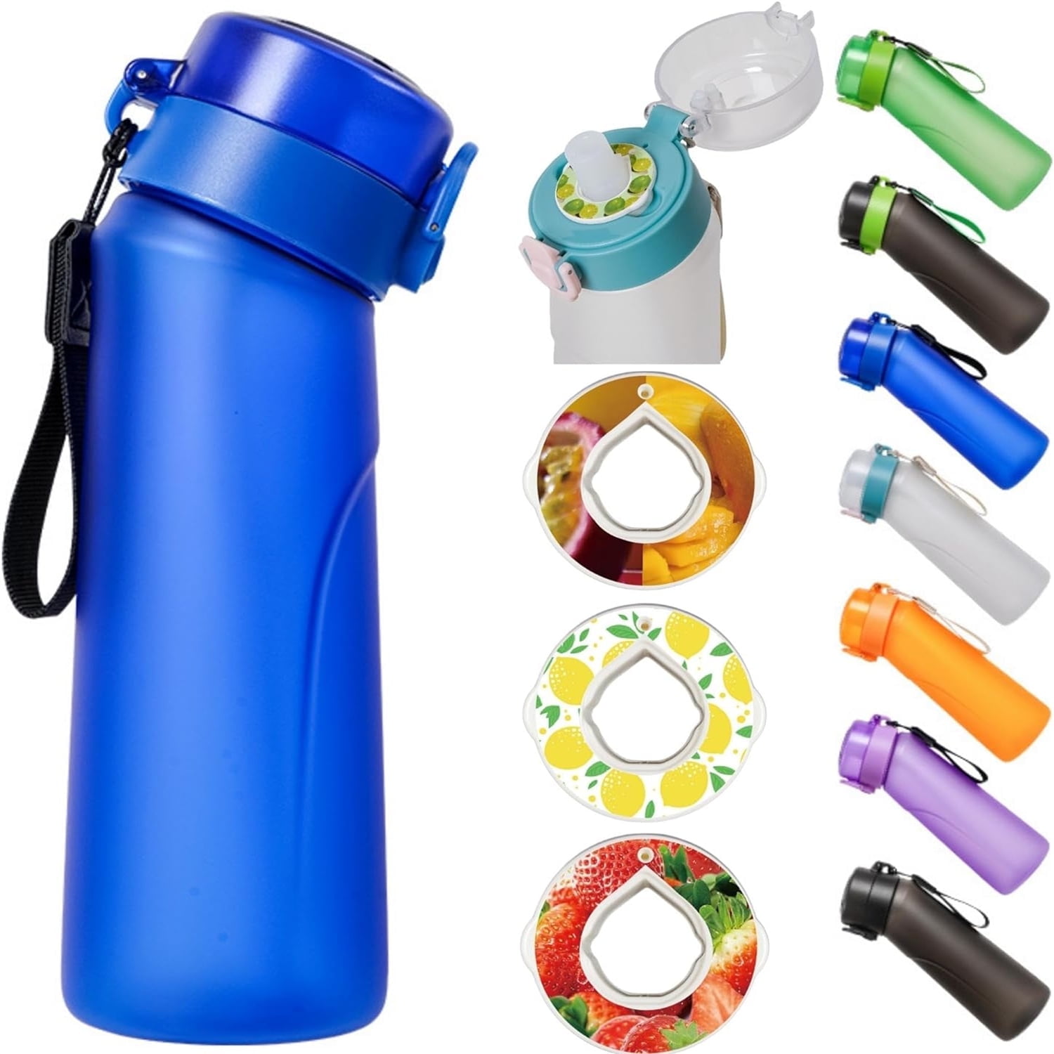 25 Oz Flavored Water Bottle, 750ml Water Bottle with Flavor Pods ...