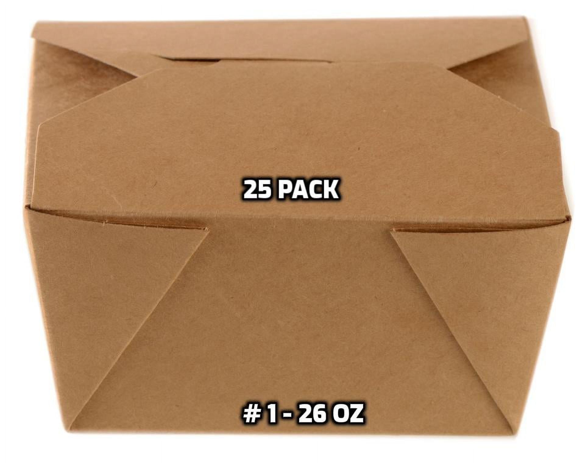 [25 PACK] Take Out Food Containers 26 oz Kraft Brown Paper Take Out ...