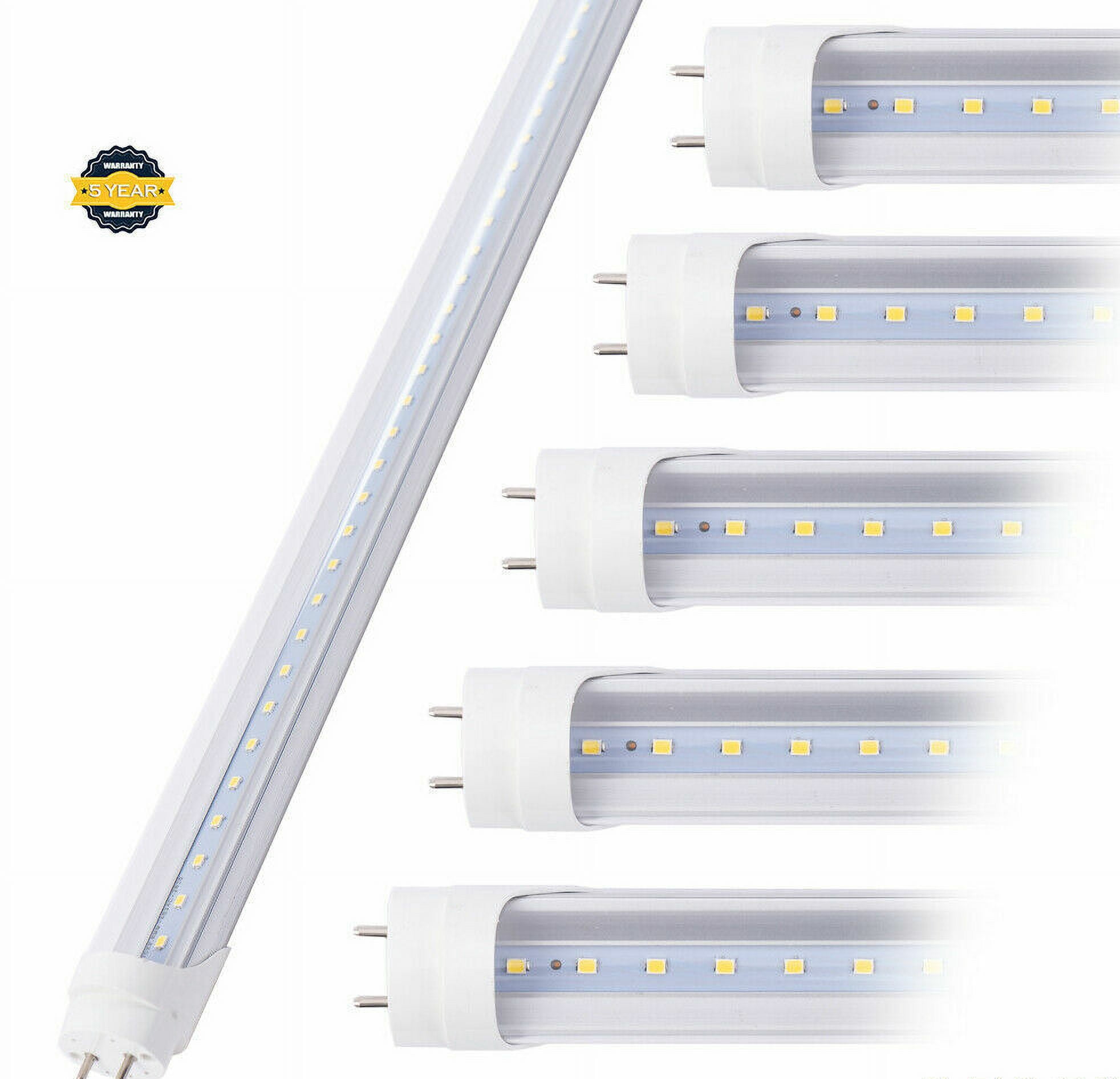 25 PACKS G13 4FT T8 LED Tube Light LED Bulbs 24W 6500K CLEAR LENS ...