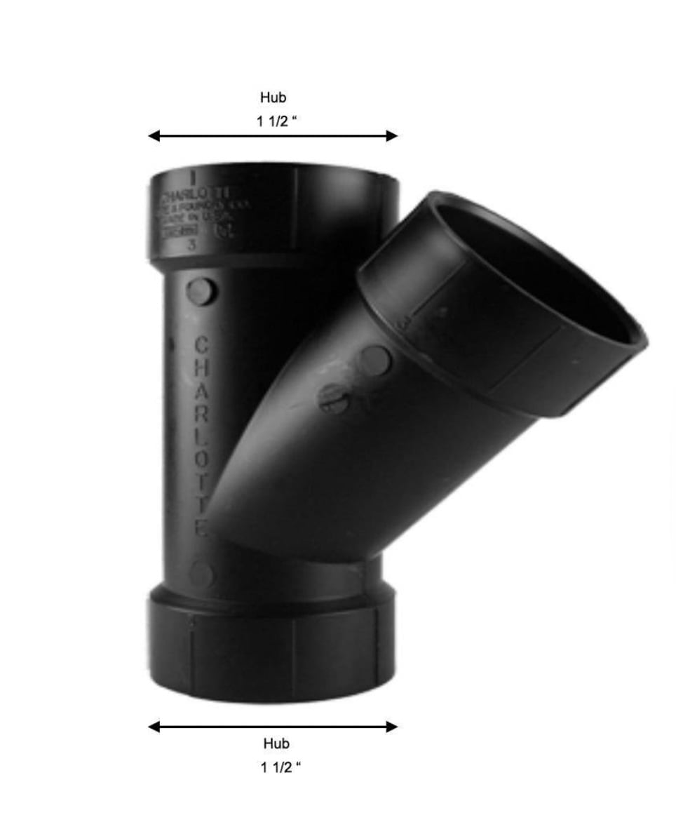 (2 PCS) 1 1/2 Inch WYE , ABS ,Fitting 1.5" - Walmart.com