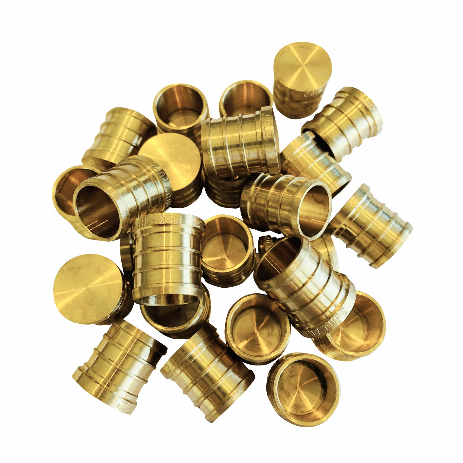 25 PCS 1/2" PEX PLUG (END CAP) - BRASS CRIMP FITTINGS (LEAD-FREE ...