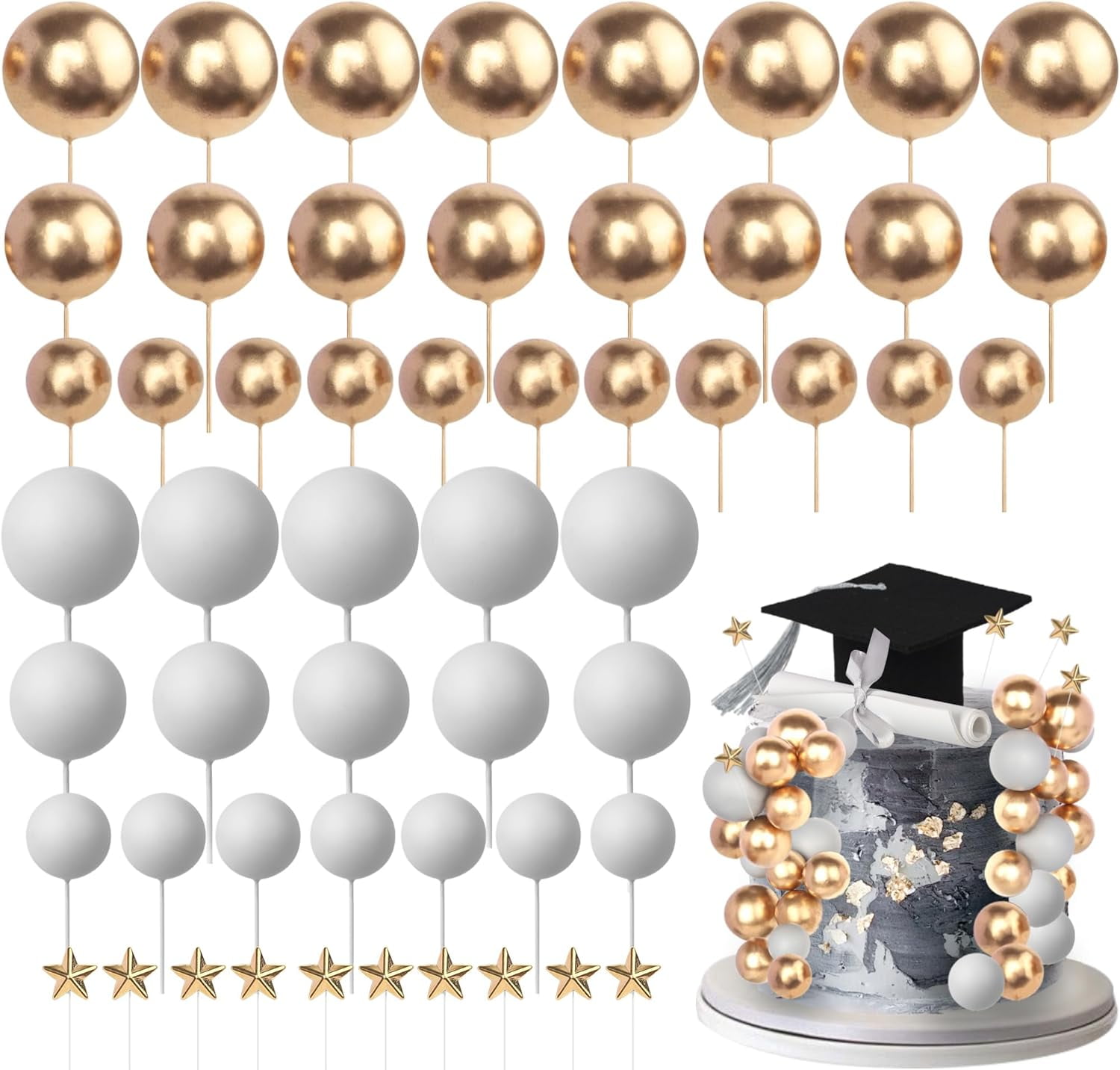 25 PCS 2025 Graduation Cake Toppers Diploma Class of 2025 Congrats Grad ...