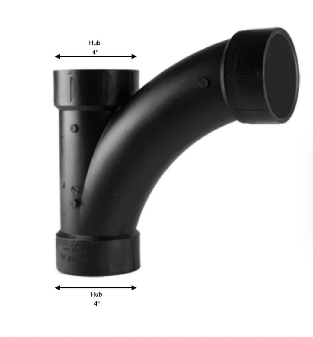 (2 PCS) 4 Inch Combination WYE & 45 Degrees Elbow, ABS,Fitting 4 ...
