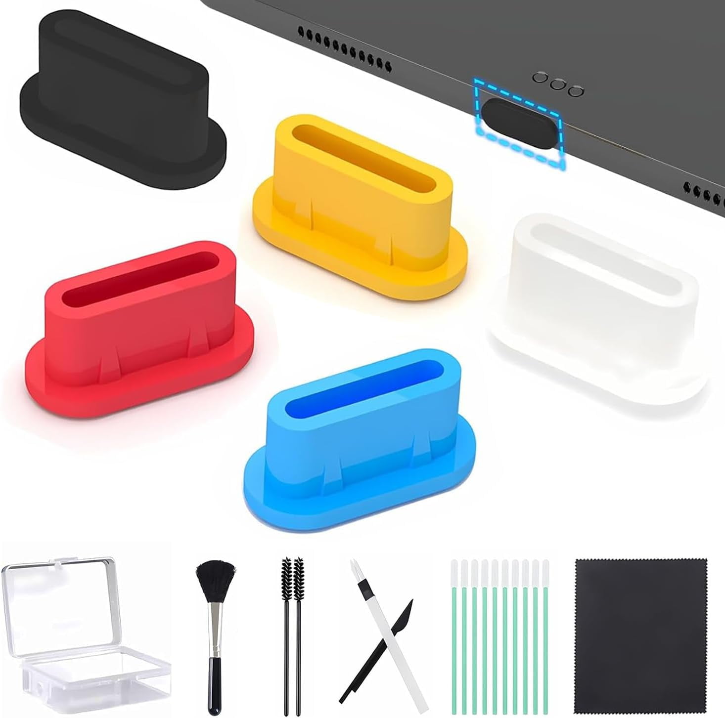 25 PCS 5 Colors USB-C Dust Plugs,Silicone Type-C Port Cover,Charging ...
