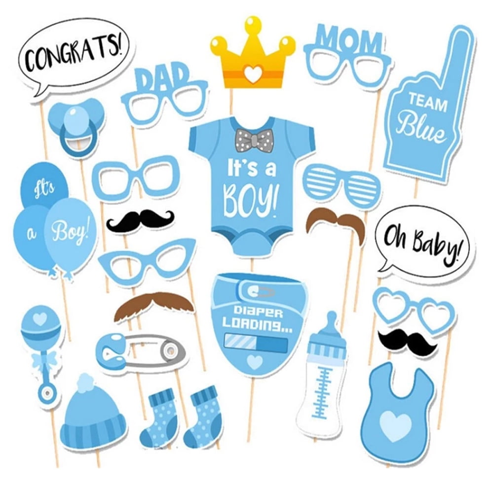 25 PCS Baby Shower photo Props It's A Boy Baby Shower Prop Party Baby ...