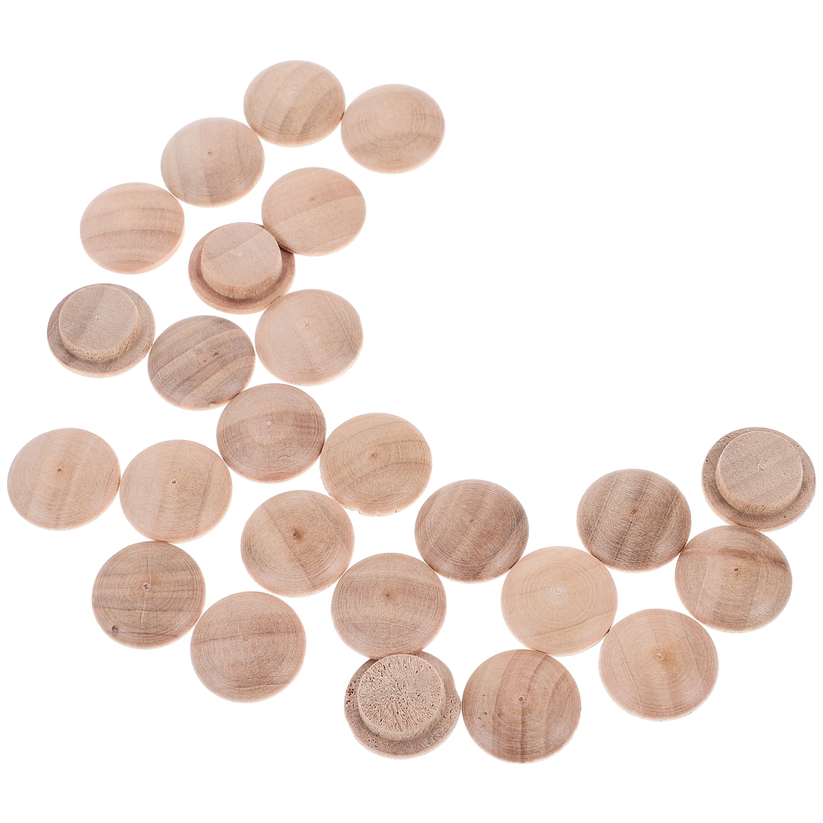 25-Pack Wooden Button Plugs for Screw Holes, Wood Plugs for Furniture ...