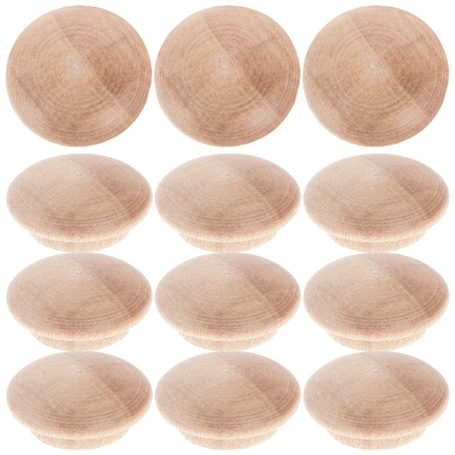 25 PCS Button Wood Plugs Wooden Screw Hole Plugs for Furniture Stair ...