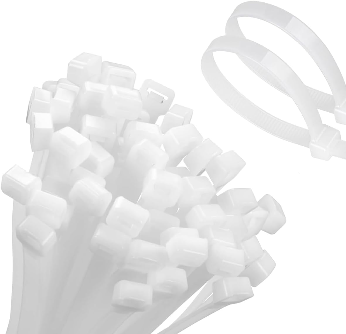 25 PCS Cable Zip Ties White Heavy Duty 18 inch, Multi-Purpose Self ...