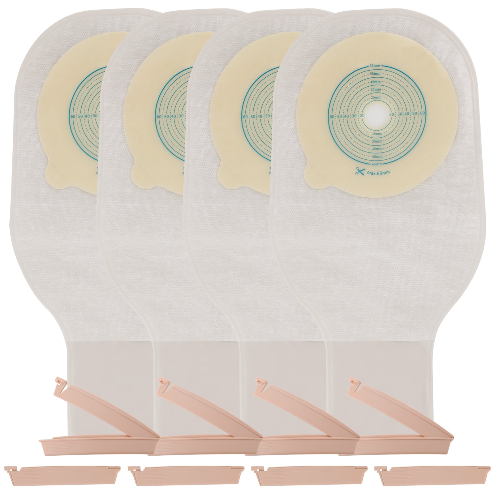VLOOKUP 25 Pcs Colostomy Bags,One-Piece Ostomy Bags with Clamp ...