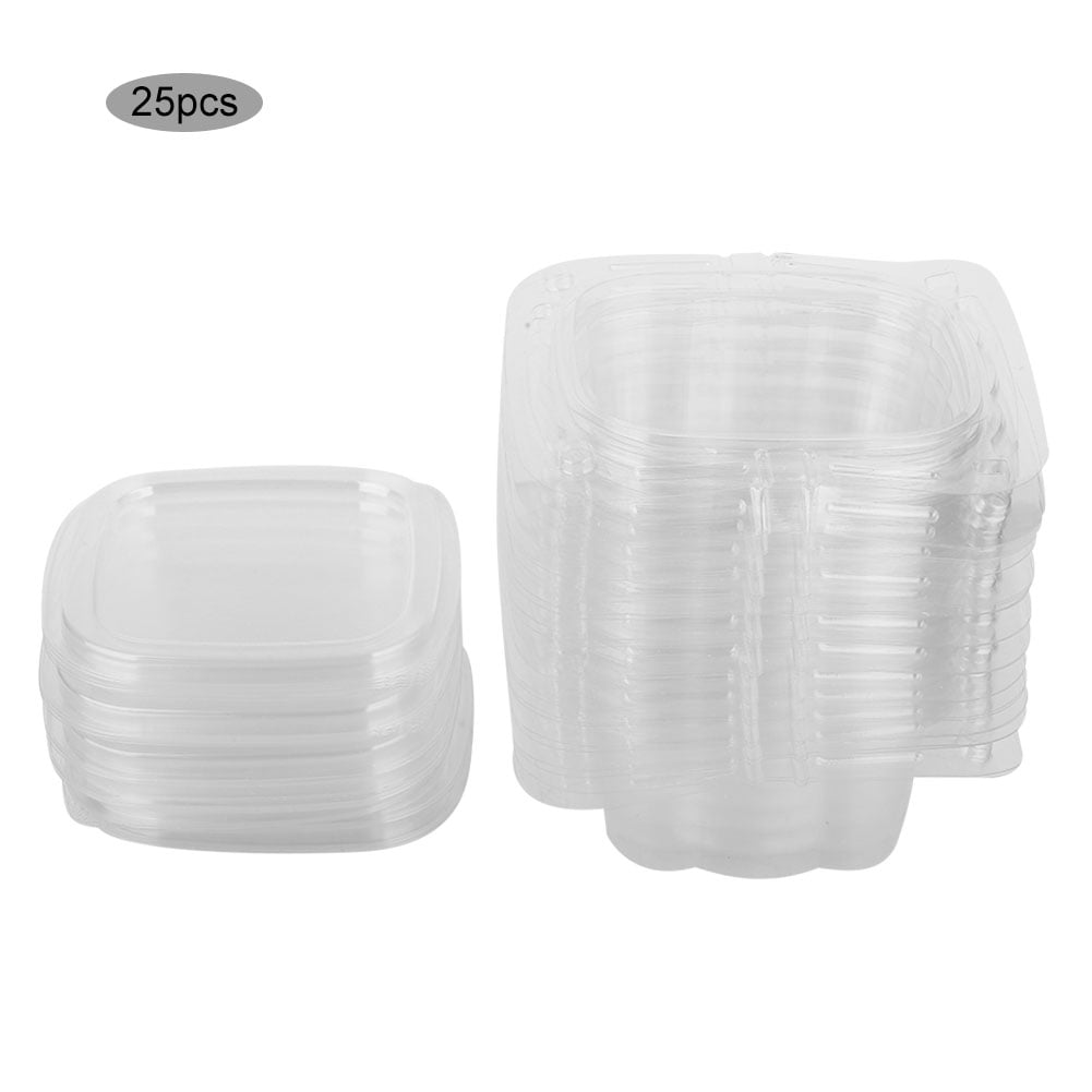 25 PCS Disposable Plastic Cake Container Food Fruit Storage Box with ...