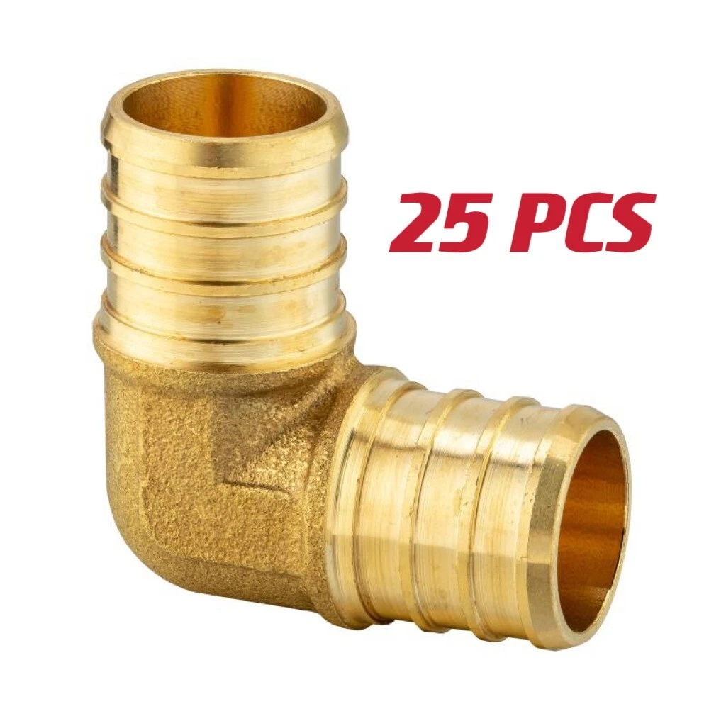 25 PCS EFIELD PEX 1-inch 90 Degree Elbow Barb Crimp Brass Fitting, Lead Free - Walmart.com