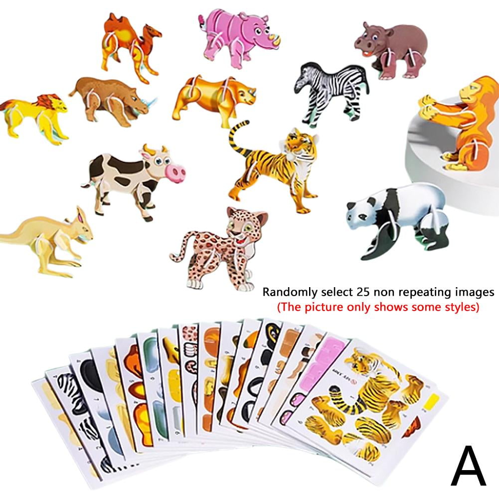 25 PCS Educational 3D Cartoon Puzzle, Cartoon Puzzles For Ages 4-8 ...