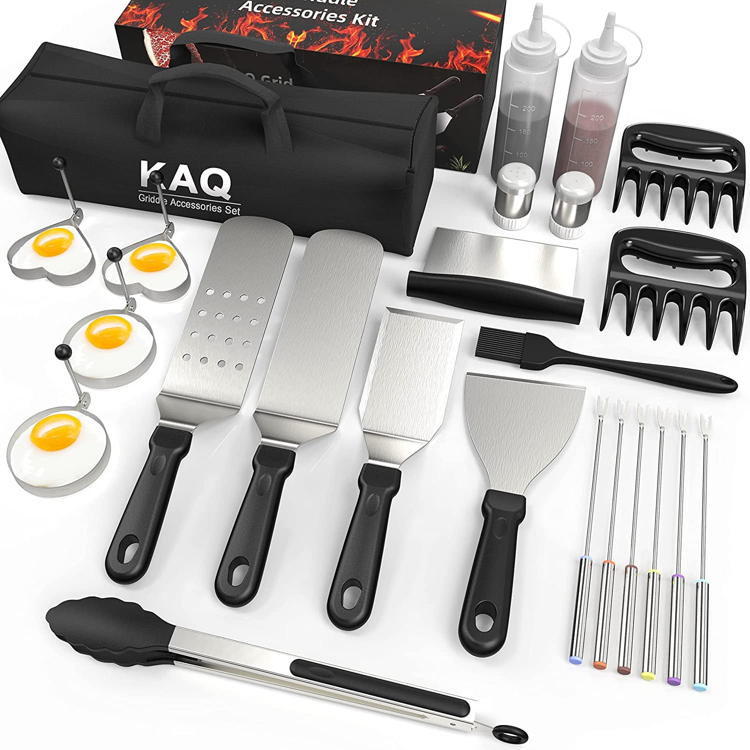 25 PCS Griddle Accessories Set, Professional Flat Top Blackstone ...